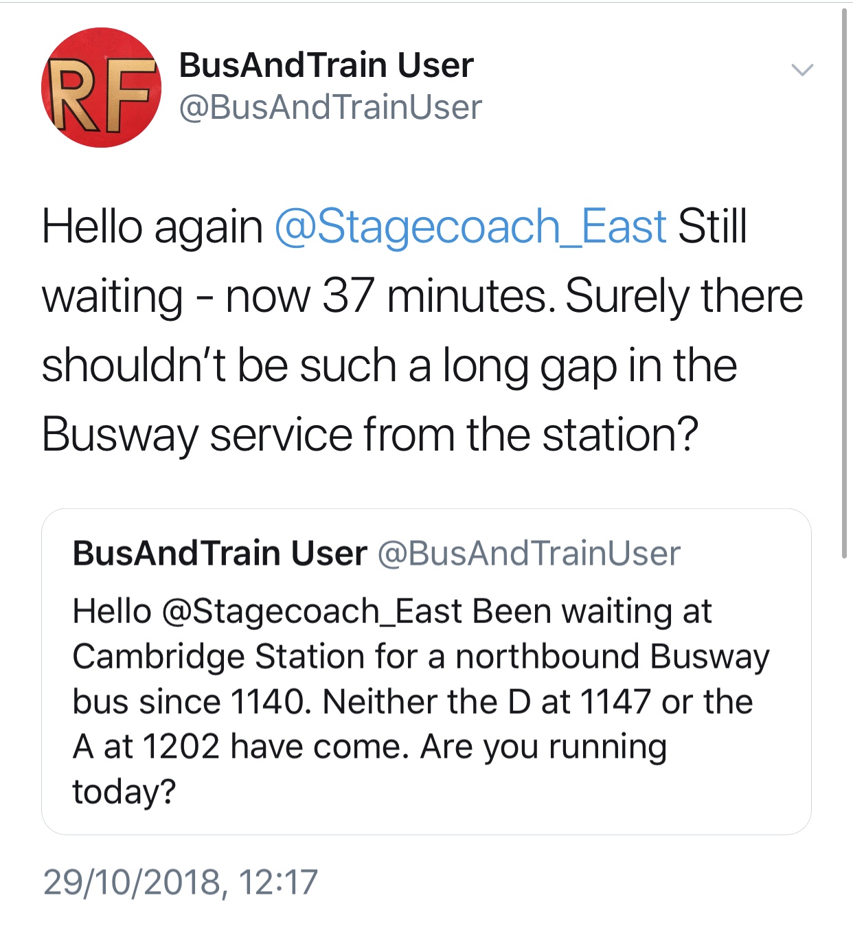 Cambridge Busway confusion – BusAndTrainUser