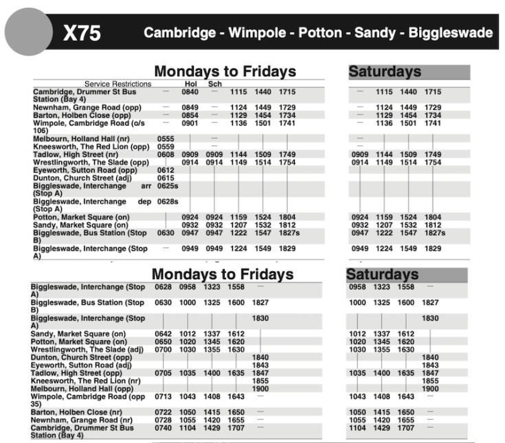 Biggleswade’s new link with Cambridge – BusAndTrainUser